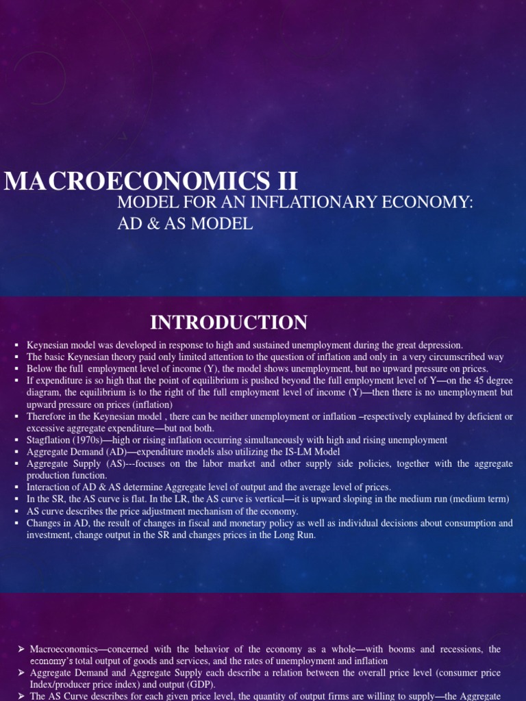 Macroeconomics II As Ad Model | PDF | Aggregate Demand | Economic ...