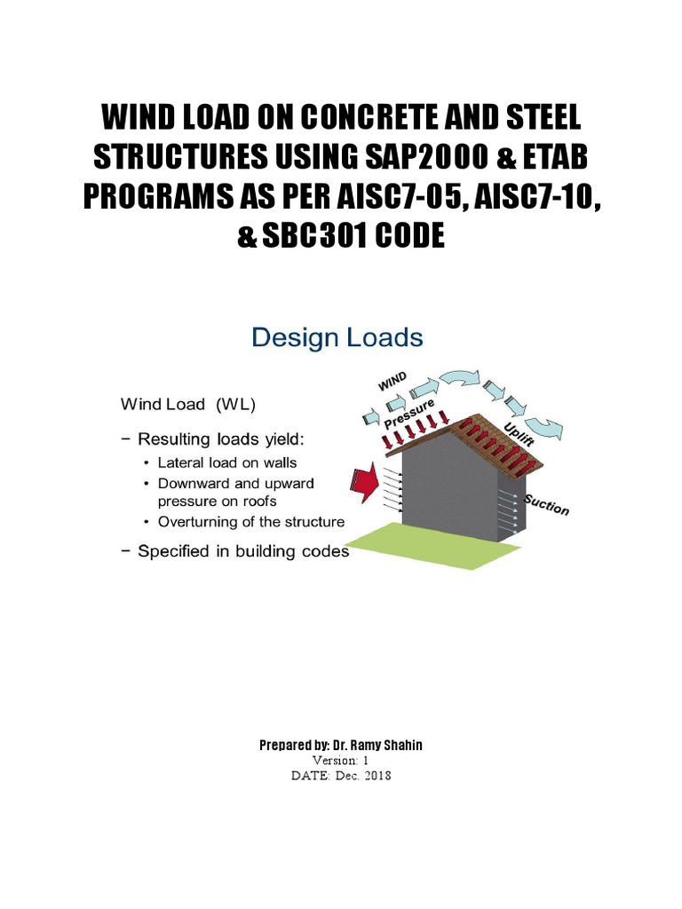Wind Load On Concrete and Steel Structures Using Sap2000 & Etab Programs As Per Aisc7-05, Aisc7 ...