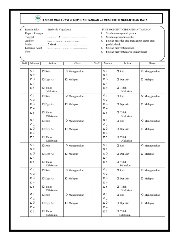 Template Audit Kebersihan Tangan | PDF