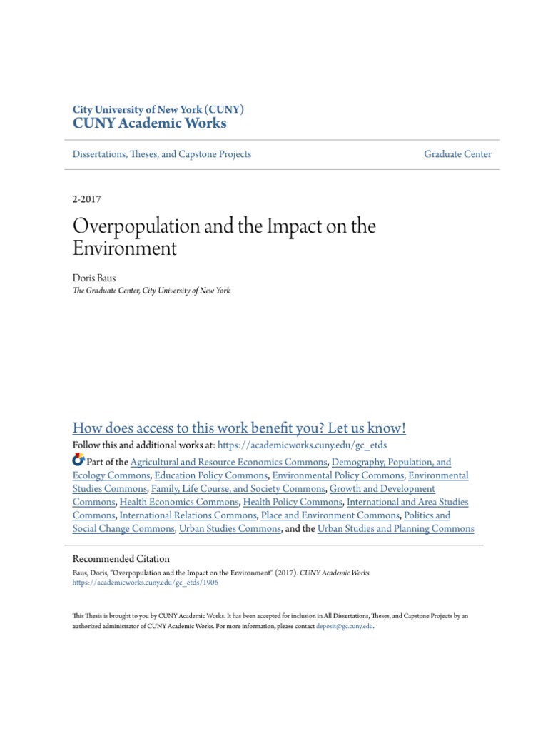 Overpopulation and The Impact On The Environment | PDF | Human ...