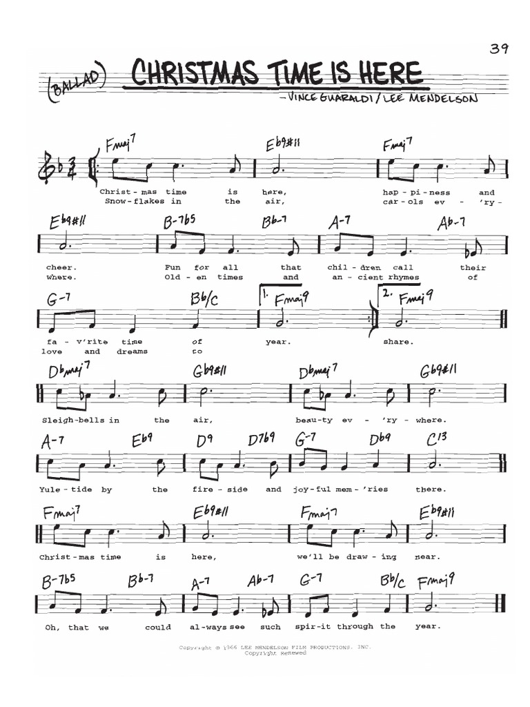 Christmas Time Is Here Lead Sheet | PDF