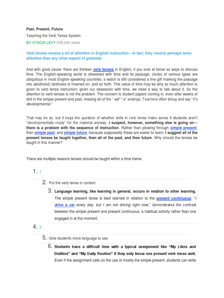 Past, Present, Future | PDF | Perfect (Grammar) | Grammatical Tense