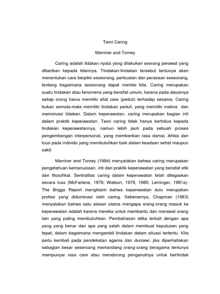 Teori Caring Marriner and Tomey | PDF