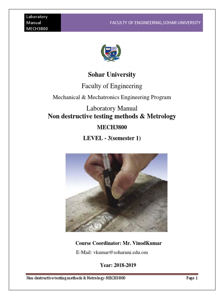 MECH3800 Lab Manual | PDF | Applied And Interdisciplinary Physics | Nature