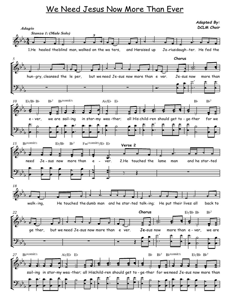We Need Jesus Now More Than Ever - Full Score | PDF