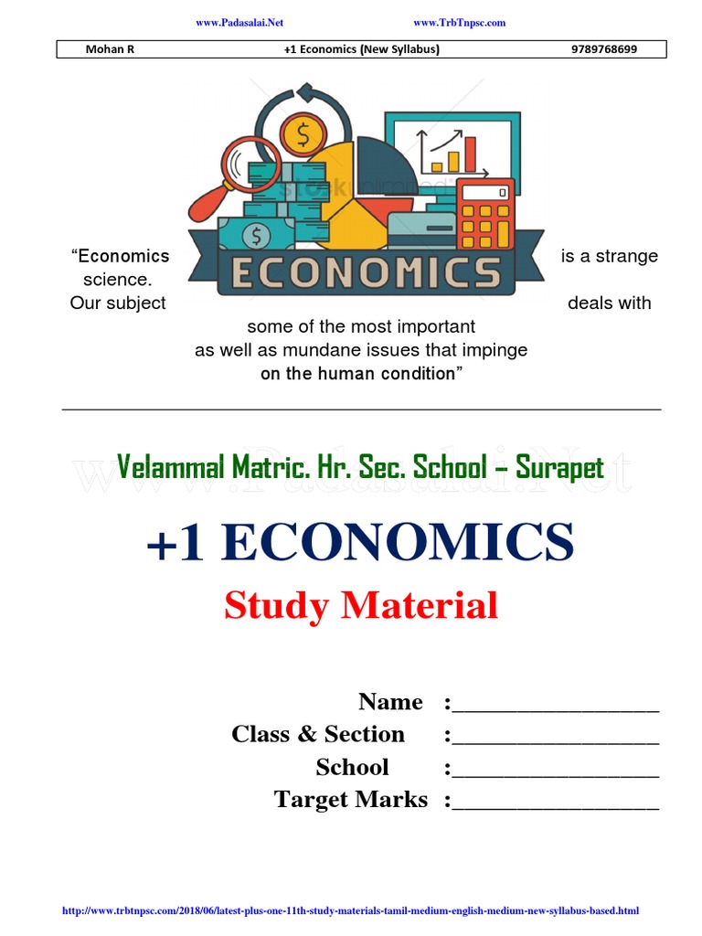 11th Grade Economics Study Material | PDF | Demand | Economic Surplus