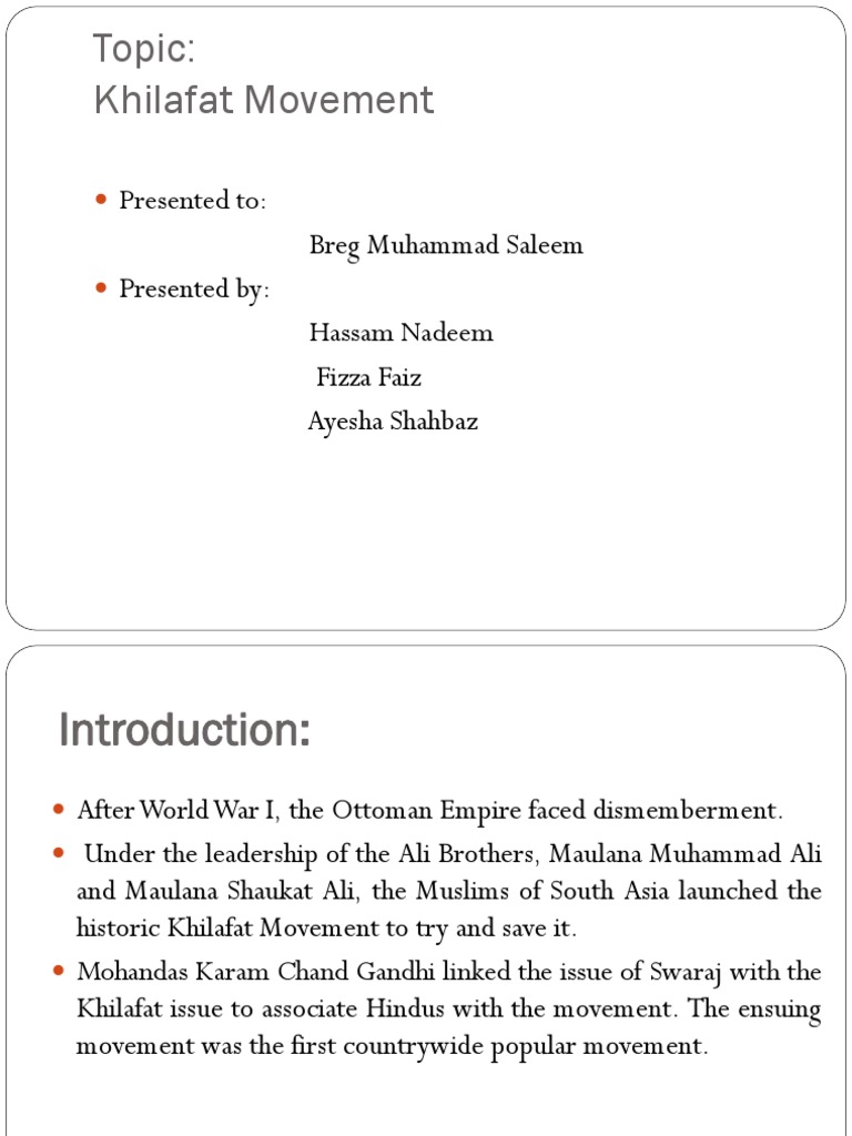 Khilafat Movement BS ENG STUDIES | PDF | Indian National Congress ...