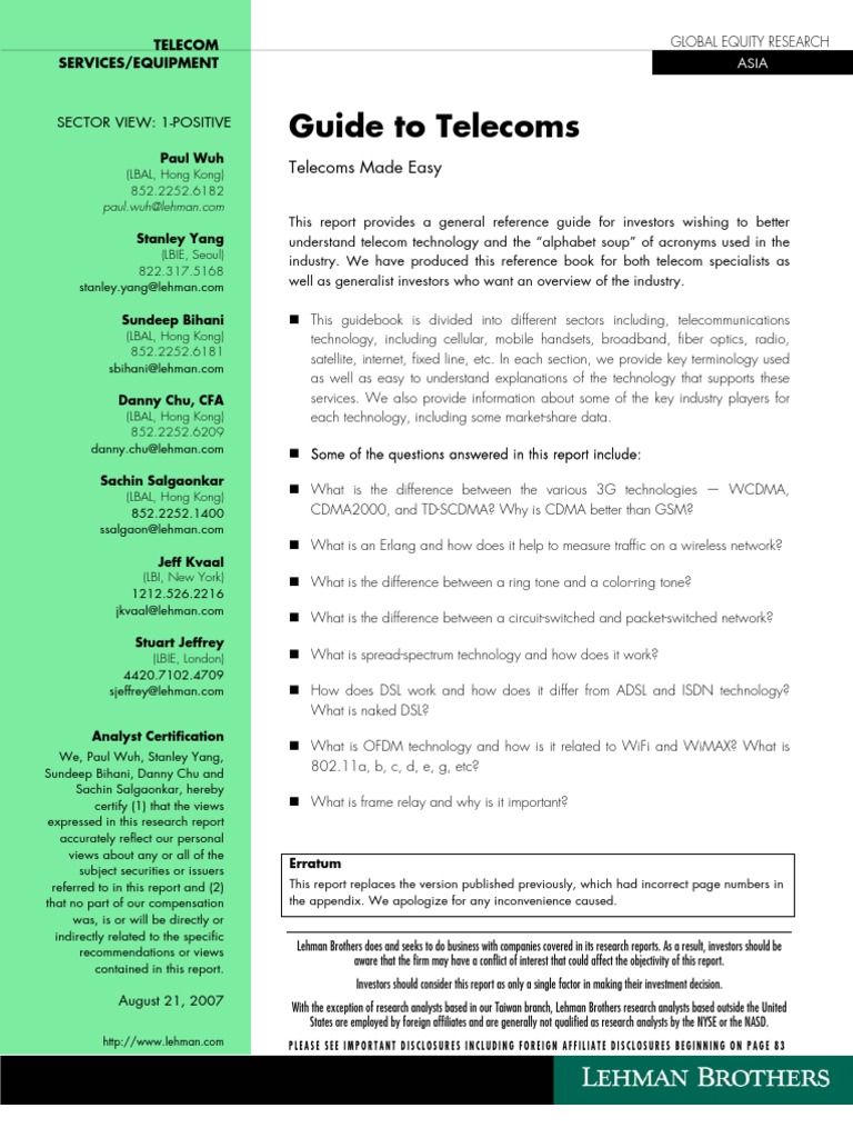 Guide To Telecom | PDF | High Speed Packet Access | 3 G