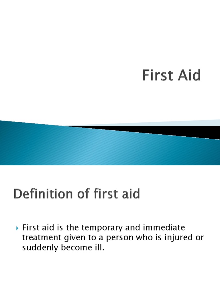 First aid.ppt | First Aid | Emergency Department