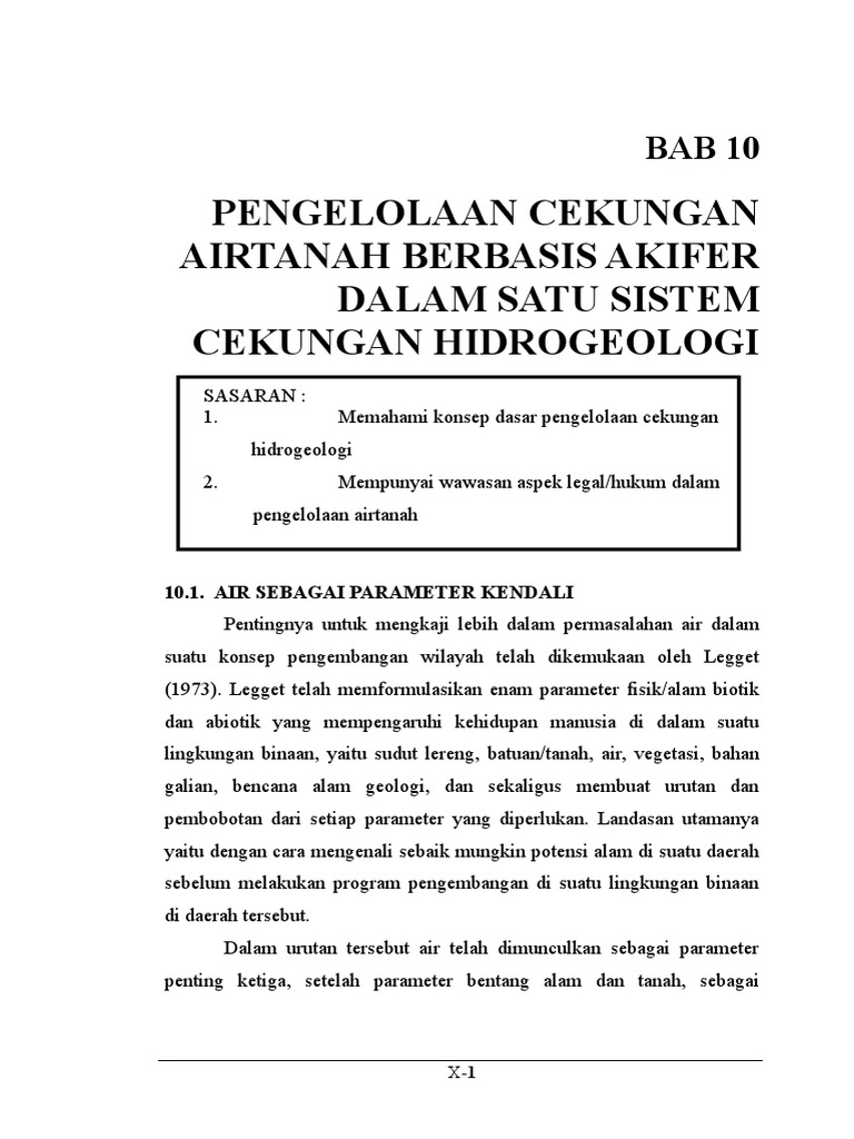BAB 10 Pengelolaan Cekungan Airtanah Berbasis Akifer Dalam Satu Sistem ...