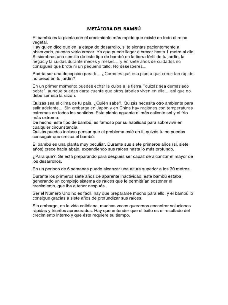 Metáfora Del Bambú | PDF