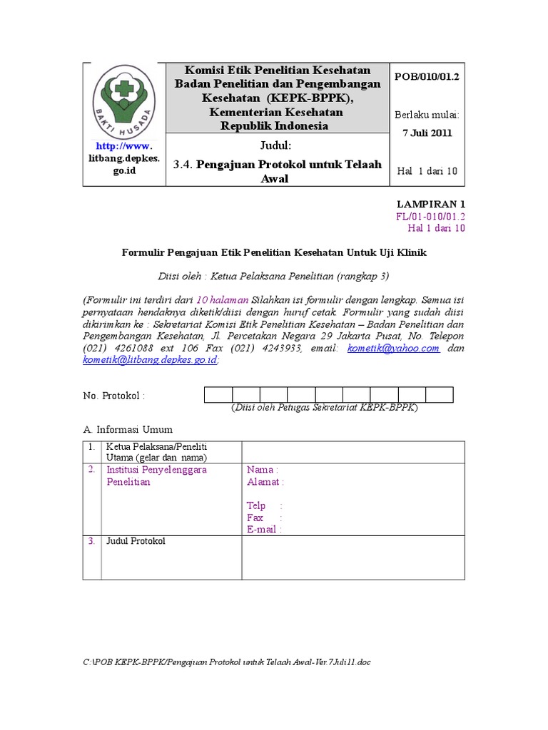 Form Uji Klinik | PDF