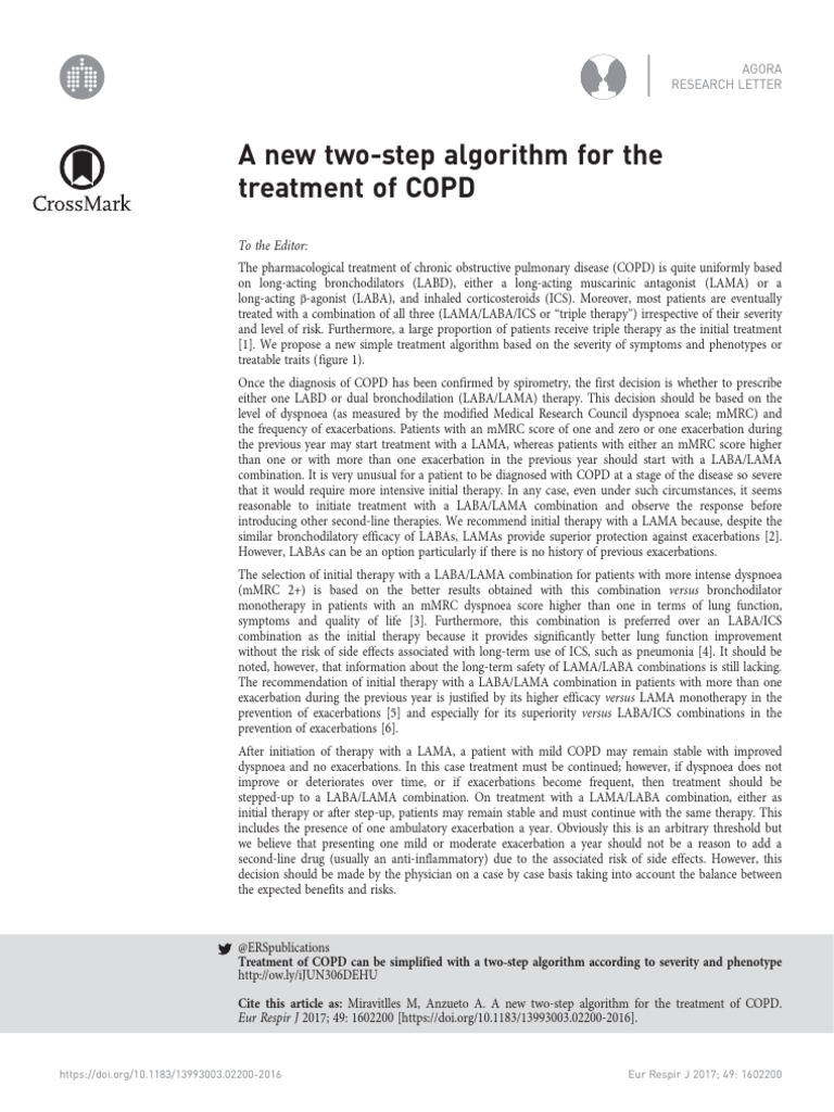 A New Two-Step Algorithm For Treatment of COPD | PDF | Chronic ...