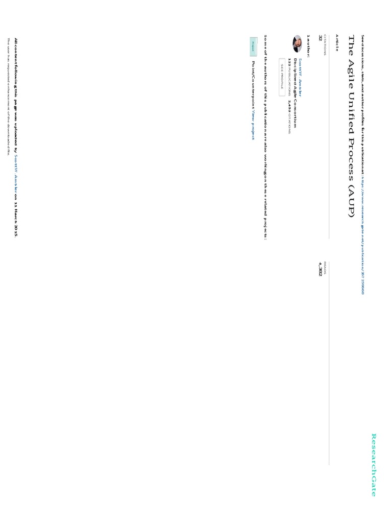 The Agile Unified Process AUP | PDF | Agile Software Development ...