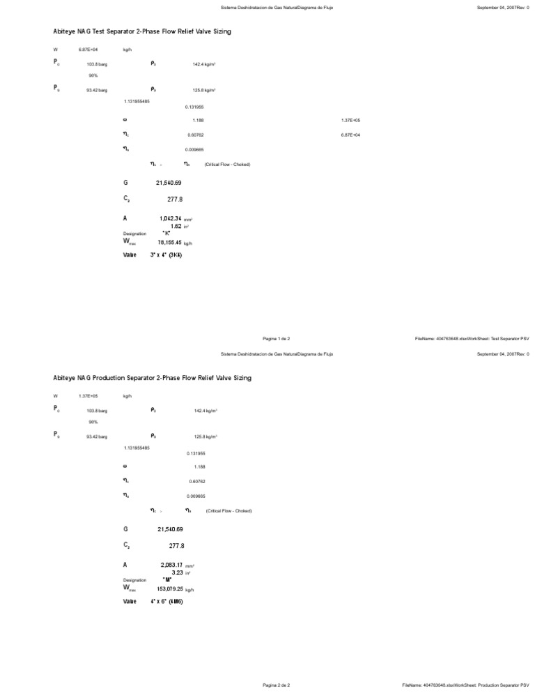 2-Phase Omega PSV Sizing | PDF | Gases | Gas Technologies 2-Phase Omega PSV Sizing | PDF | Gases | Gas Technologies