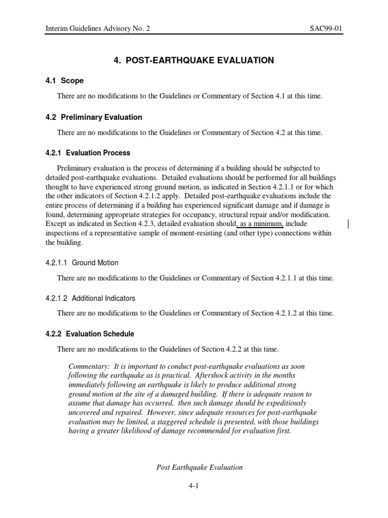 Post-Earthquake Evaluation: 4.1 Scope | Download Free PDF | Fracture ...