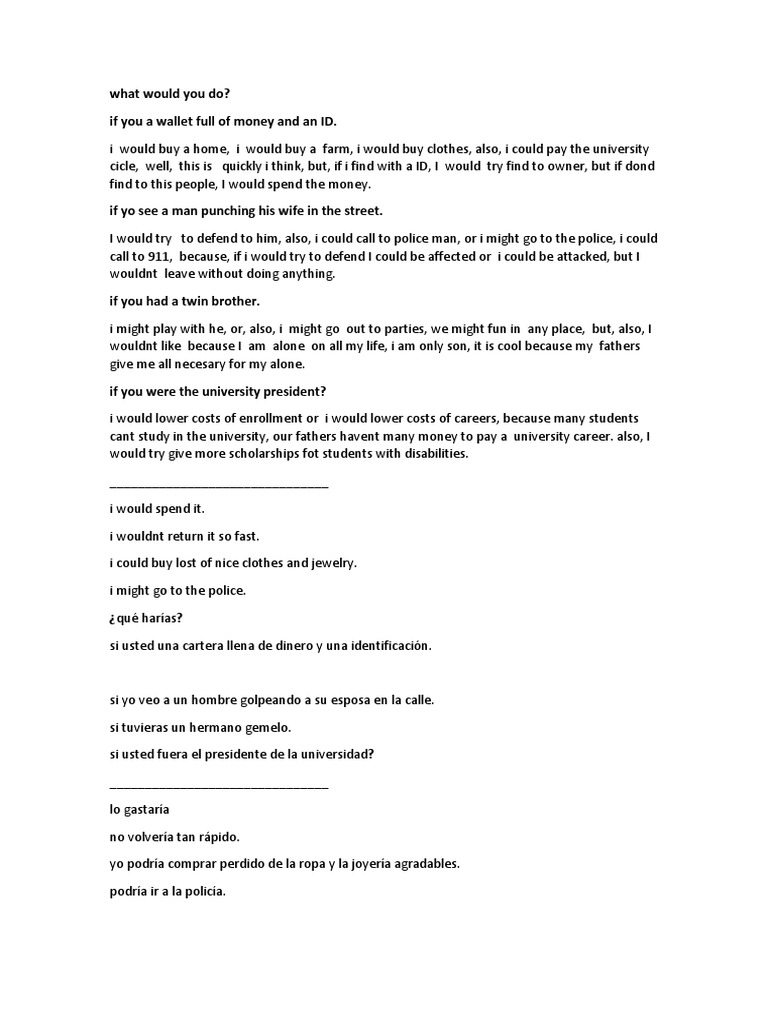 What Would You Do | PDF | Language Arts & Discipline | Wellness