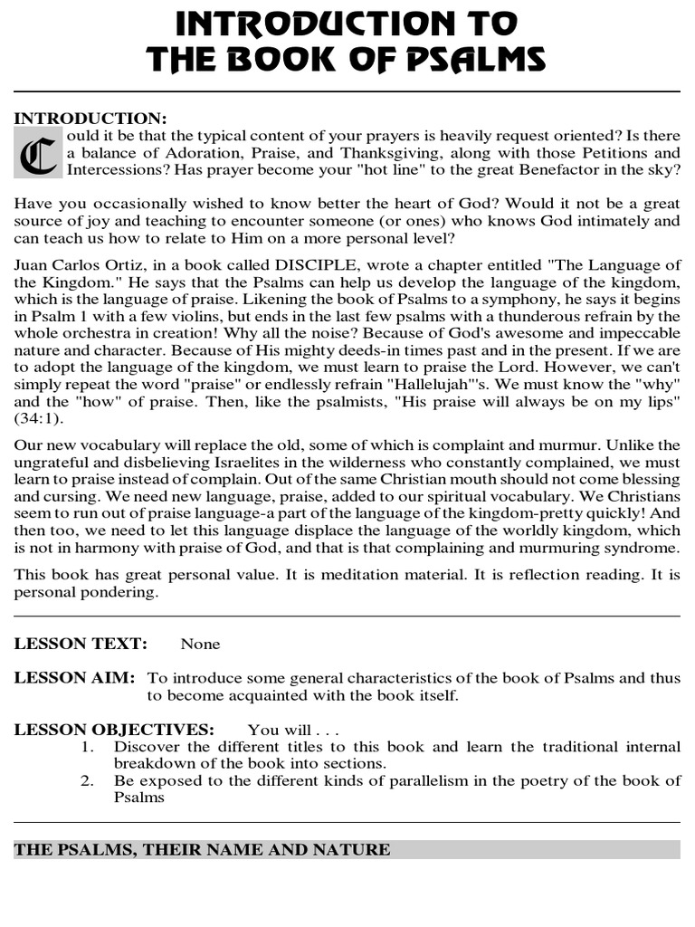 The Book of Psalms | PDF | Psalms | David