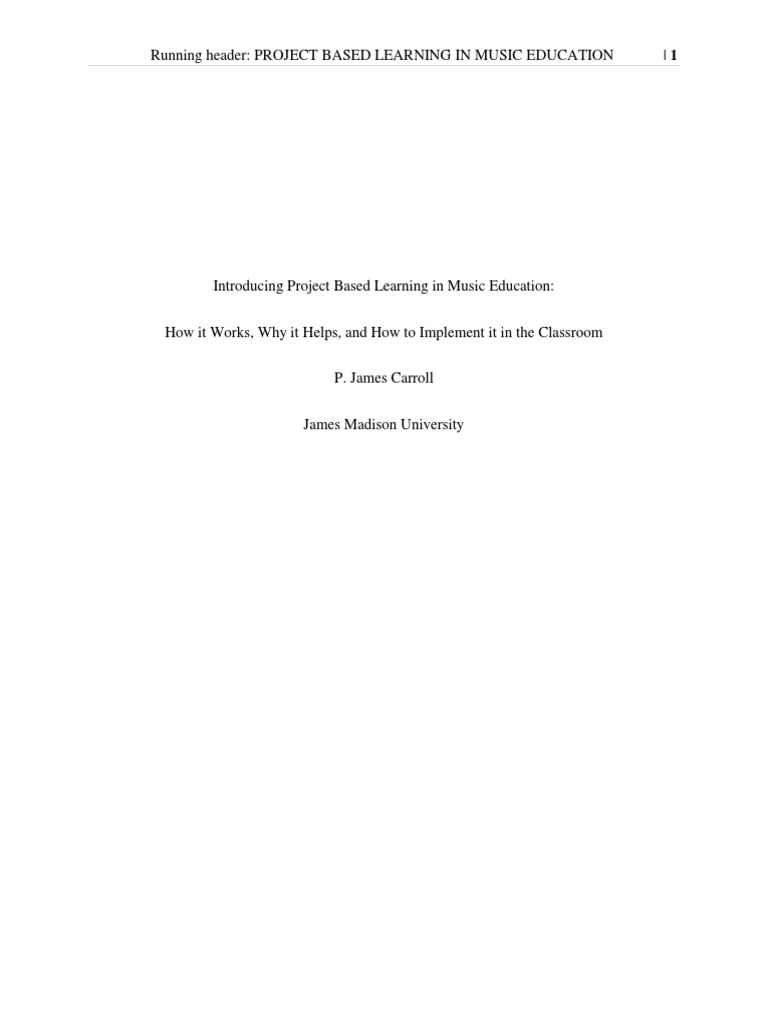 Research Paper | PDF | Project Based Learning | Music Education