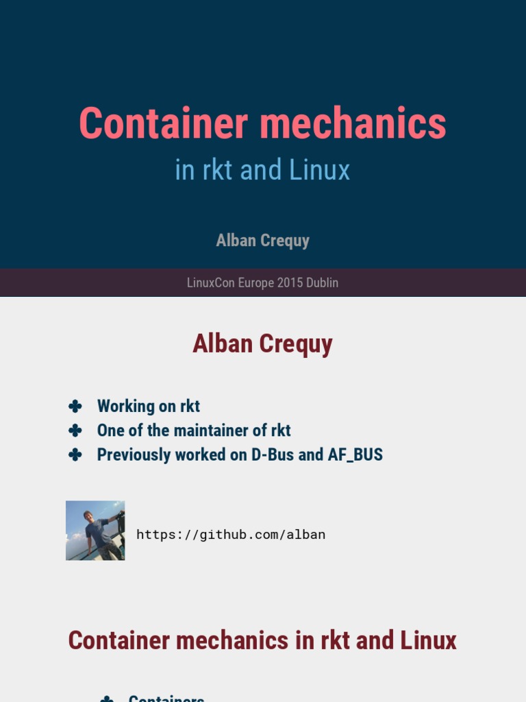 Container Mechanics in RKT and Linux | PDF | File System | Operating ...