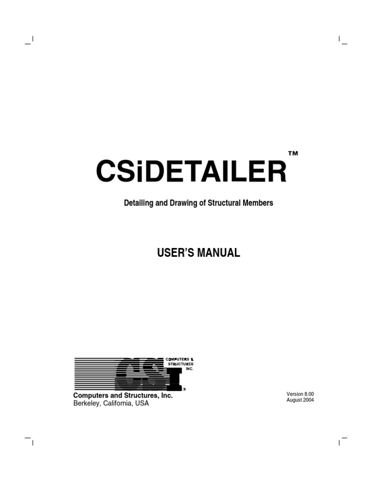 CSi Detailer | PDF | Menu (Computing) | Graphical User Interfaces