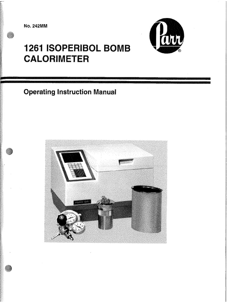 242MM Parr 1261 Isoperibol Bomb Calorimeter Rev 0594 | PDF