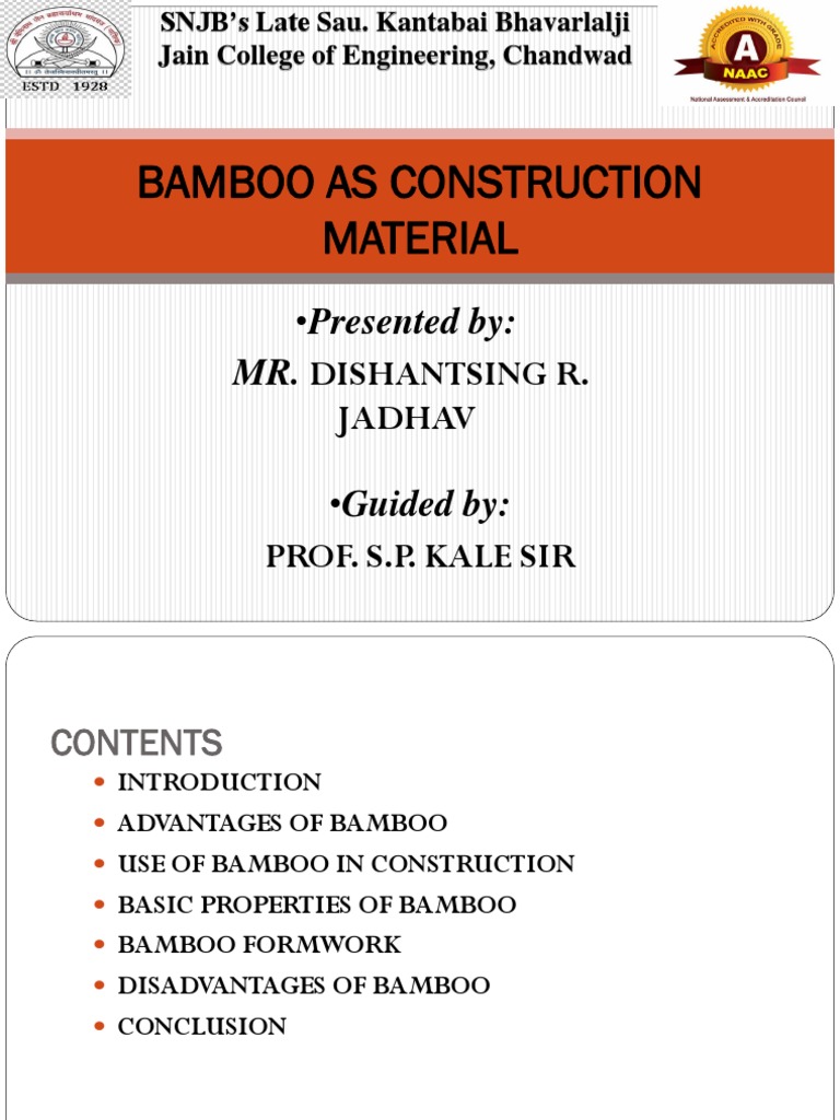 Bamboo As Construction Material | PDF | Bamboo | Wall