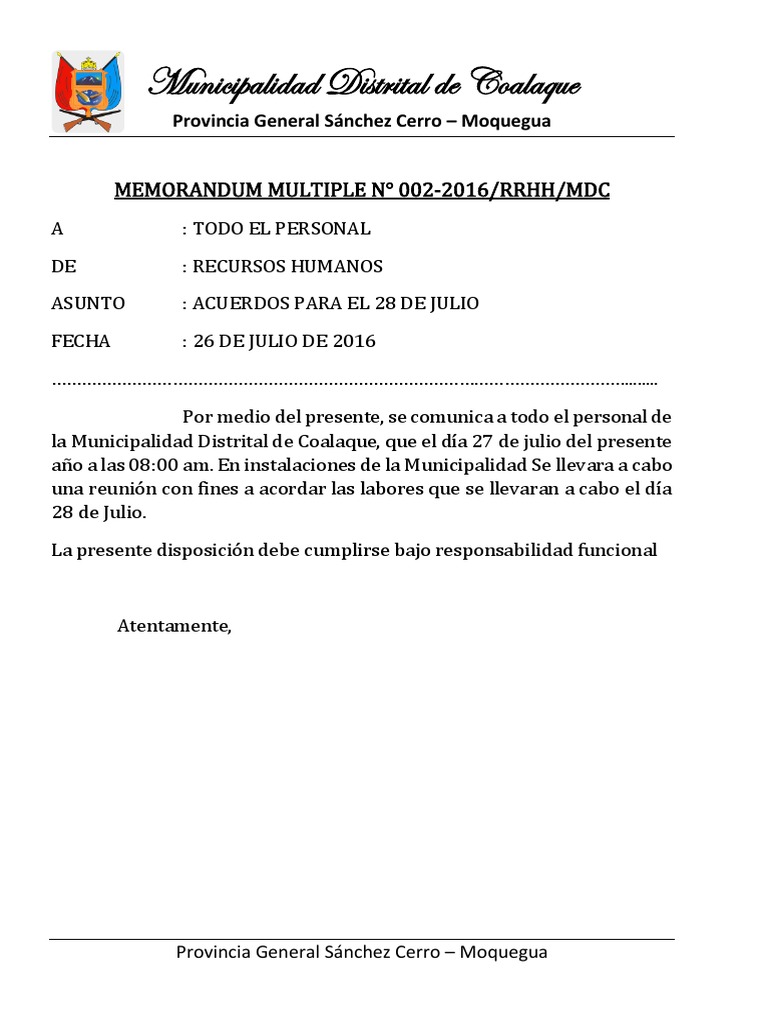 Memorandum Multiple | PDF