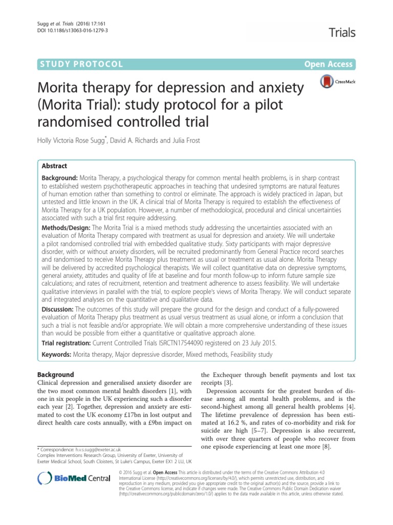 Morita Therapy For Depression and Anxiety | PDF | Generalized Anxiety Disorder | Psychotherapy