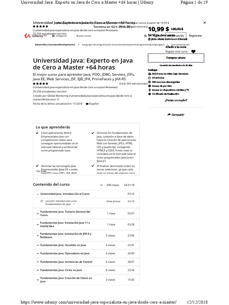 Universidad Java Especialista en Java Des | PDF | Java (lenguaje de programación) | Plataforma Java