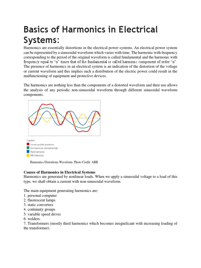 Basics of Harmonics in Electrical Systems | PDF | Electromagnetism ...