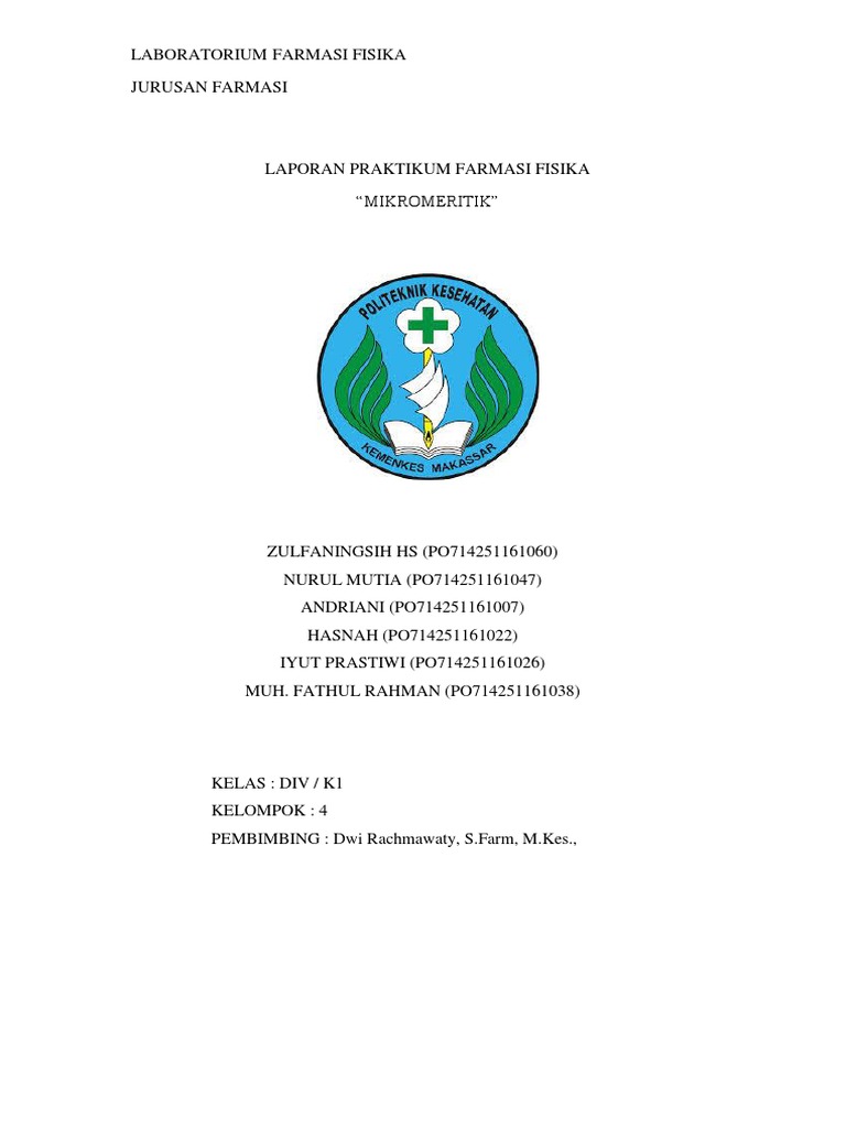 Praktikum Mikromeritik Farmasi Fisika | PDF | Pengembangan Diri | Kesehatan Holistik
