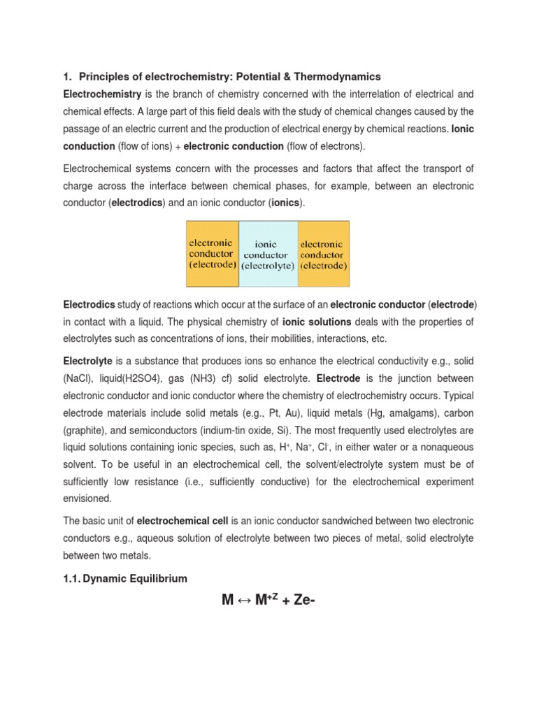 Principles of Electrochemistry: Potential & Thermodynamics | PDF ...