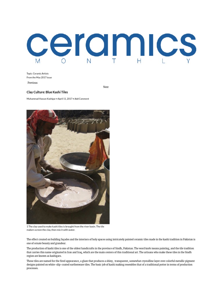 Clay Culture - Blue Kashi Tiles - Ceramic Arts Network | PDF | Tile ...