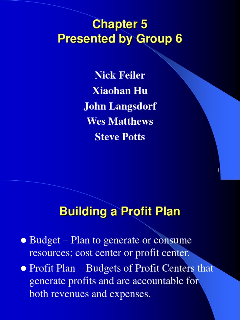 Chapter 5 Building Profit Plan | PDF | Earnings Before Interest ...