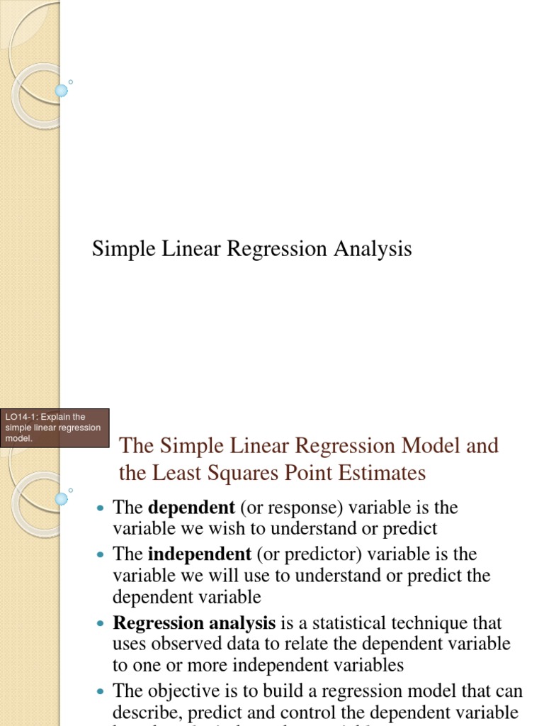 Simple Linear Regression Analysis | PDF | Errors And Residuals | Regression Analysis