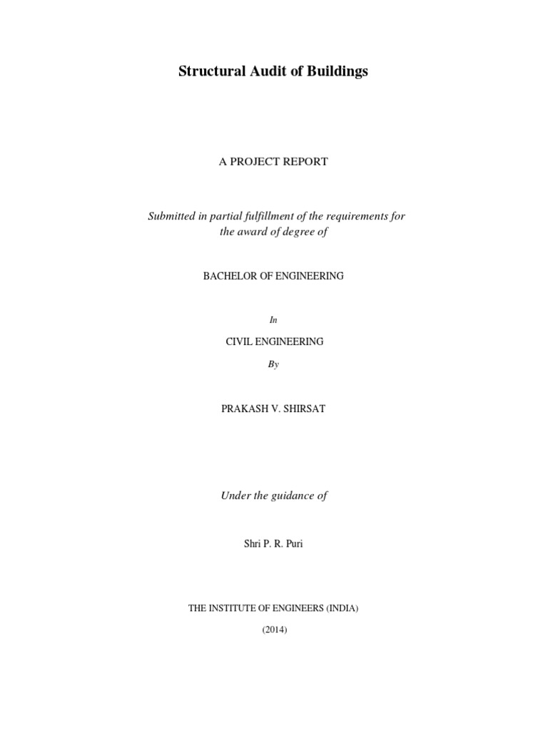 Comprehensive Structural Audit Report for a Civil Engineering Project ...