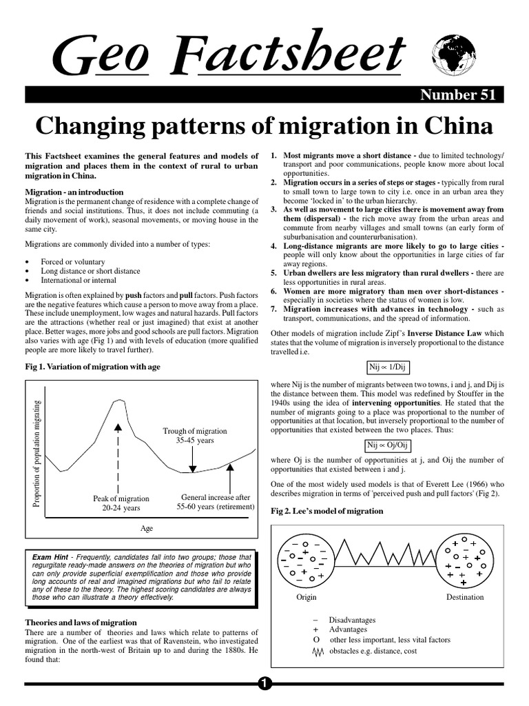 China Geo Factsheet 51 Patterns of Migration | PDF | Migrant Worker ...