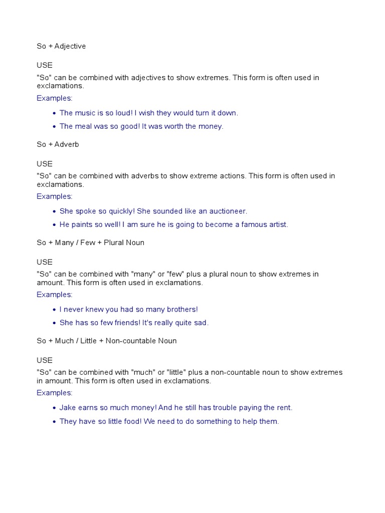 So, Such, Too, Enough | PDF | Adjective | Noun