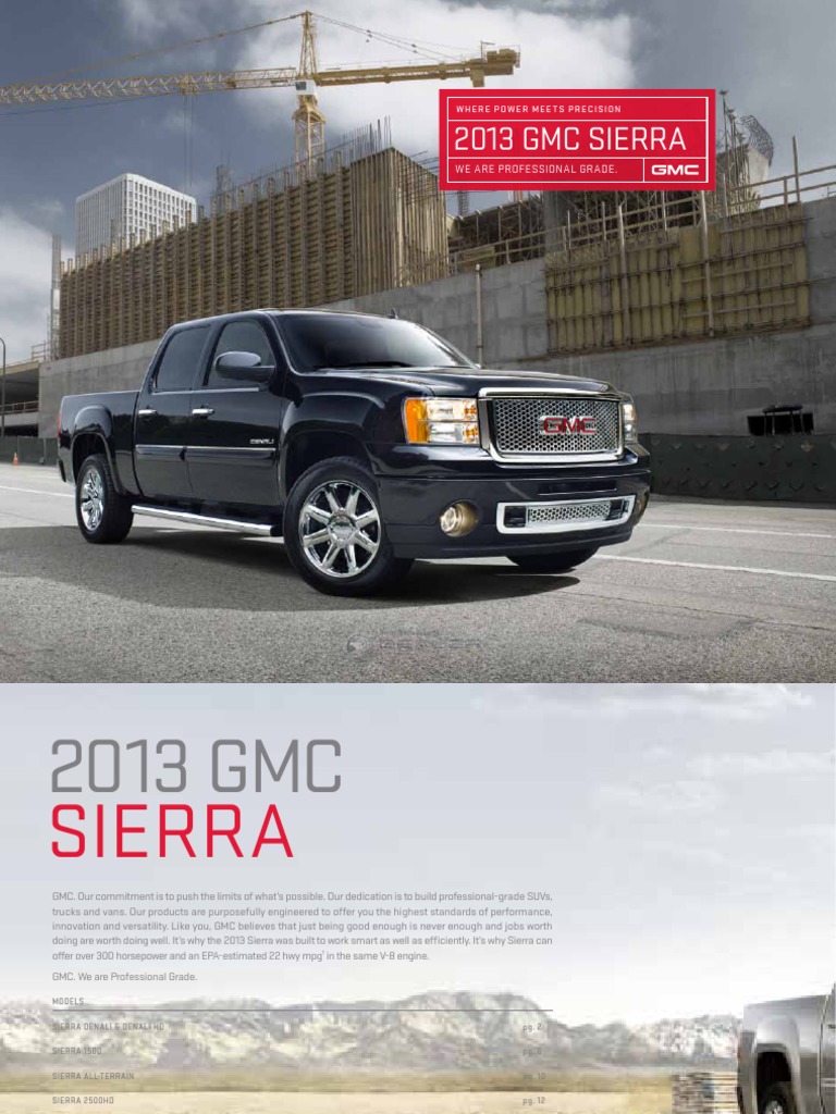 2013 GMC Sierra: We Are Professional Grade | PDF | Hybrid Vehicle ...