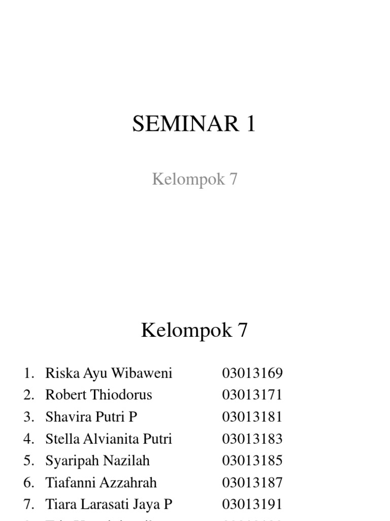 Seminar 1 | PDF