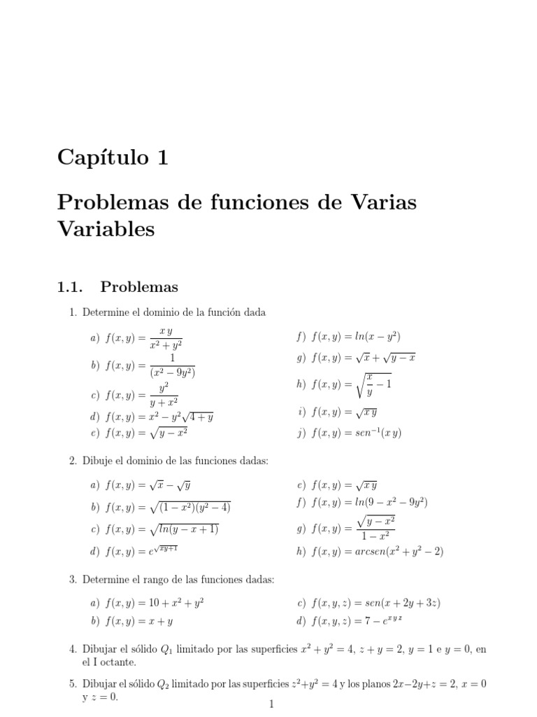 Problemas Funciones en Varias Variables | PDF | Derivado | Curva