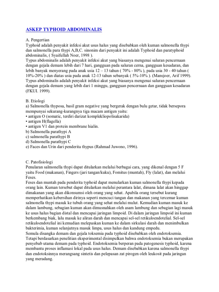 Askep Typhoid Abdominal Is | PDF