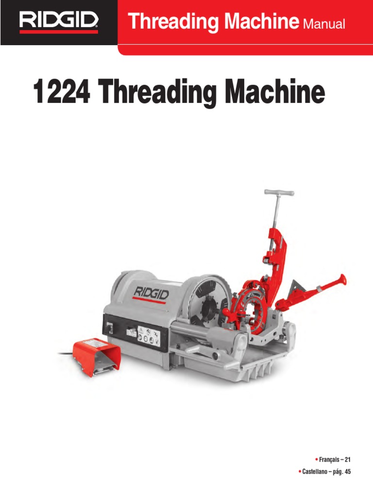 1224 Threading Machine - Operator's Manual PDF | PDF | Screw | Switch