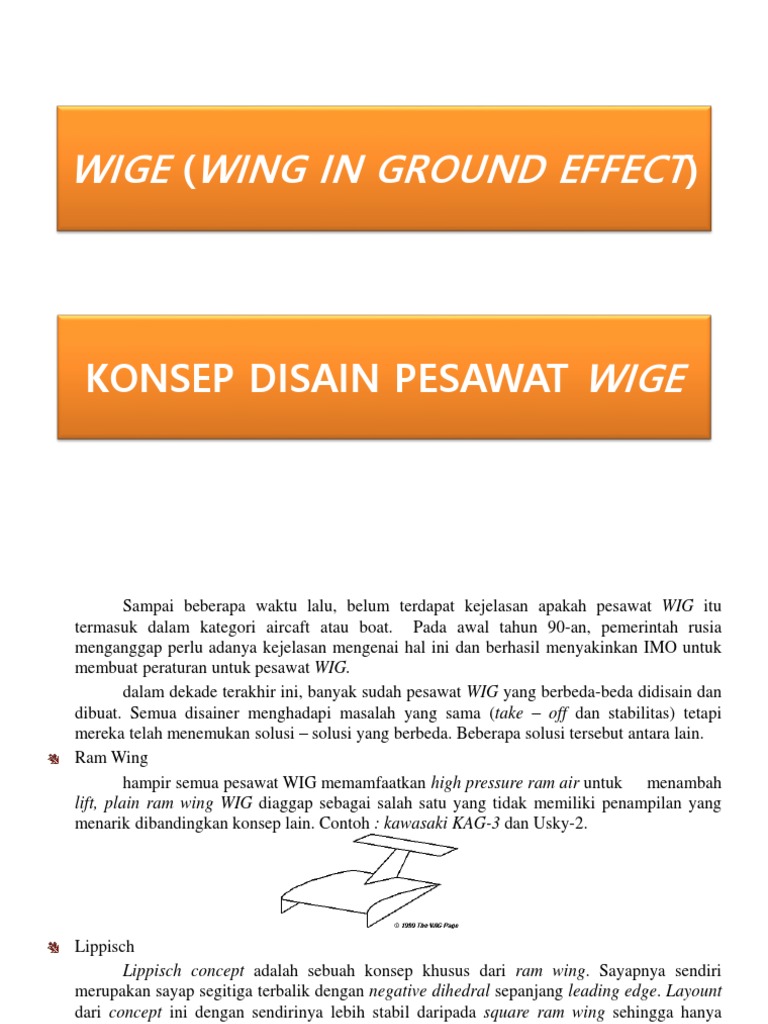 Wige (Wing in Ground Effect) | PDF