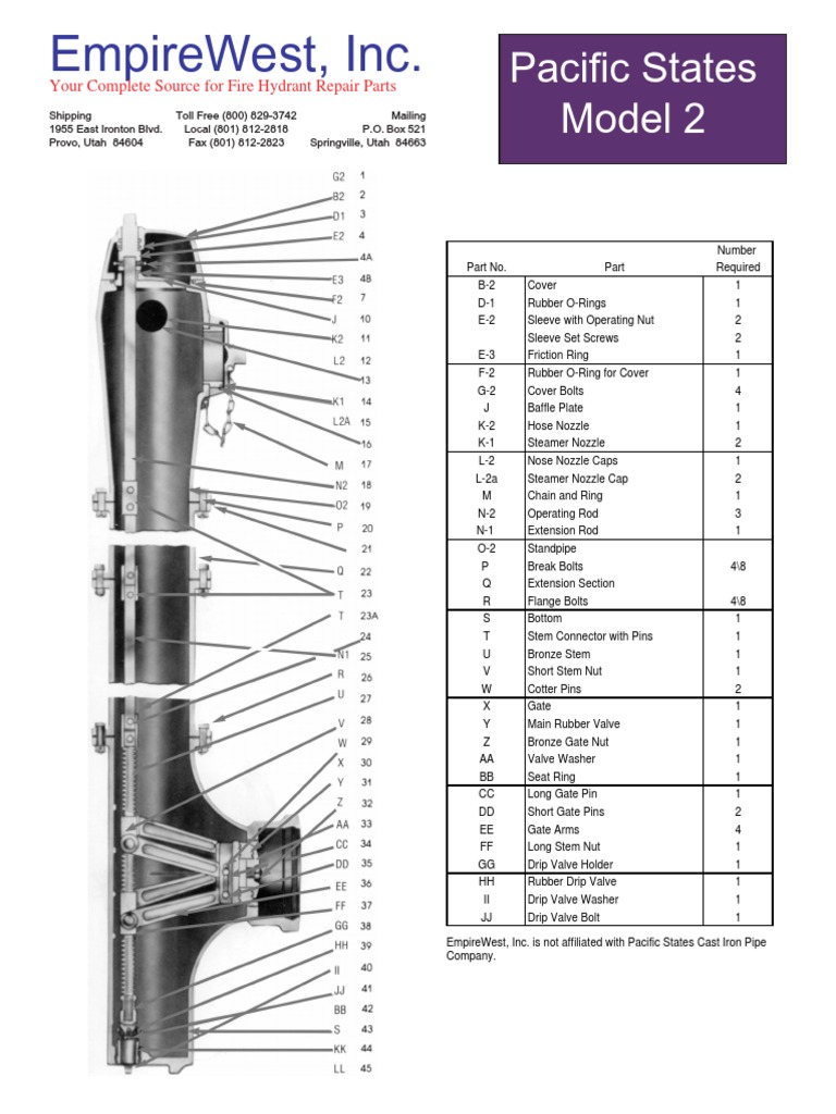Fire Hydrant Parts and Diagrams | PDF | Machines | Mechanical Engineering