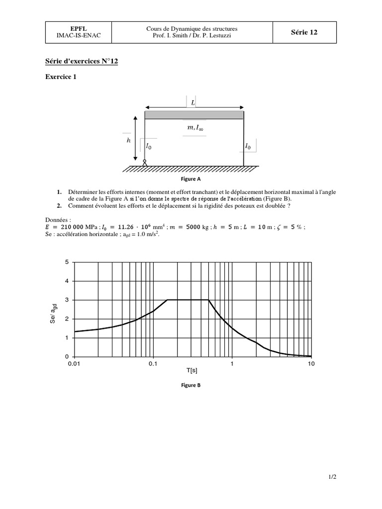 Dynamique des structures : Exercice 12 | PDF
