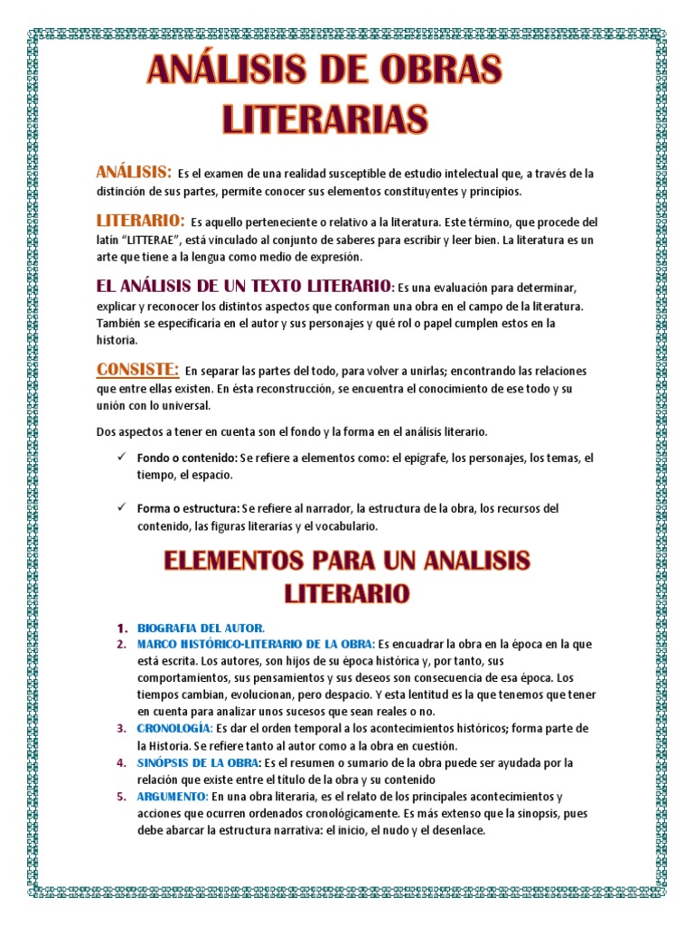 Analisis Literarios Ejemplos Definicion Análisis Literario De Un