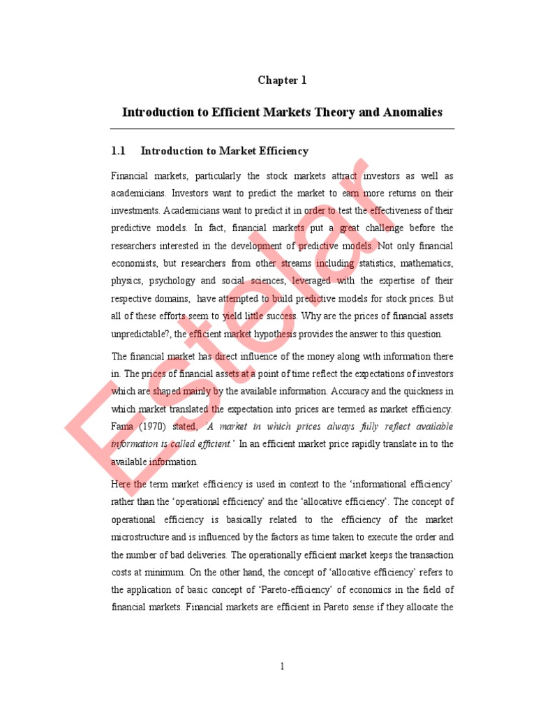 Efficient Market Theory PDF | PDF | Efficient Market Hypothesis ...