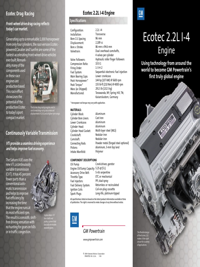 ecotec | Inline Four Engine | Engines
